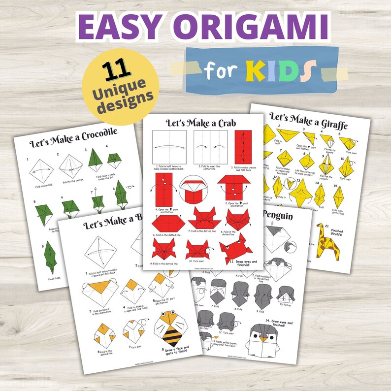 Easy Origami for Kids Origami Printable Instructions Instant Download ...