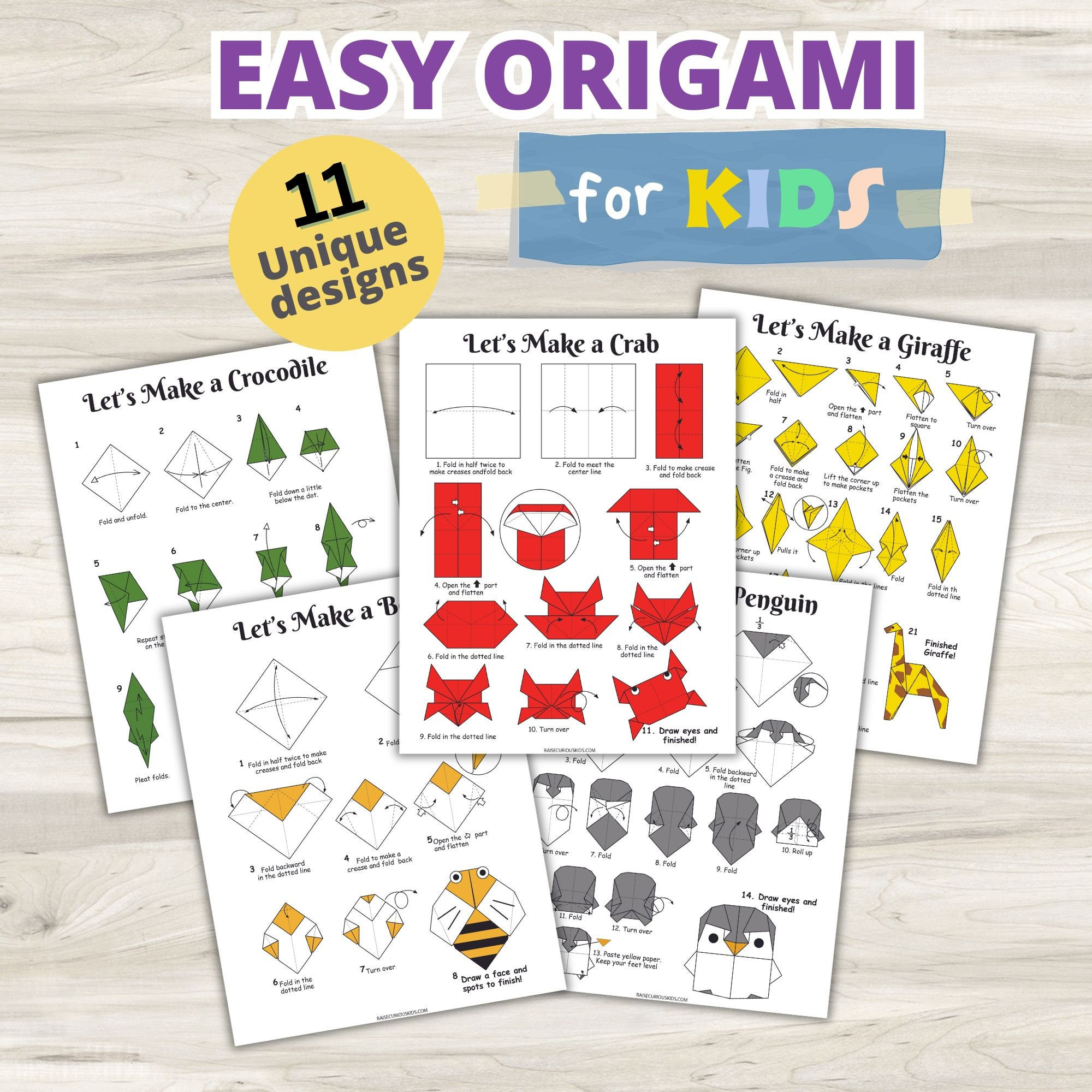 Easy Origami for Kids Origami Printable Instructions Instant Download - Etsy UK