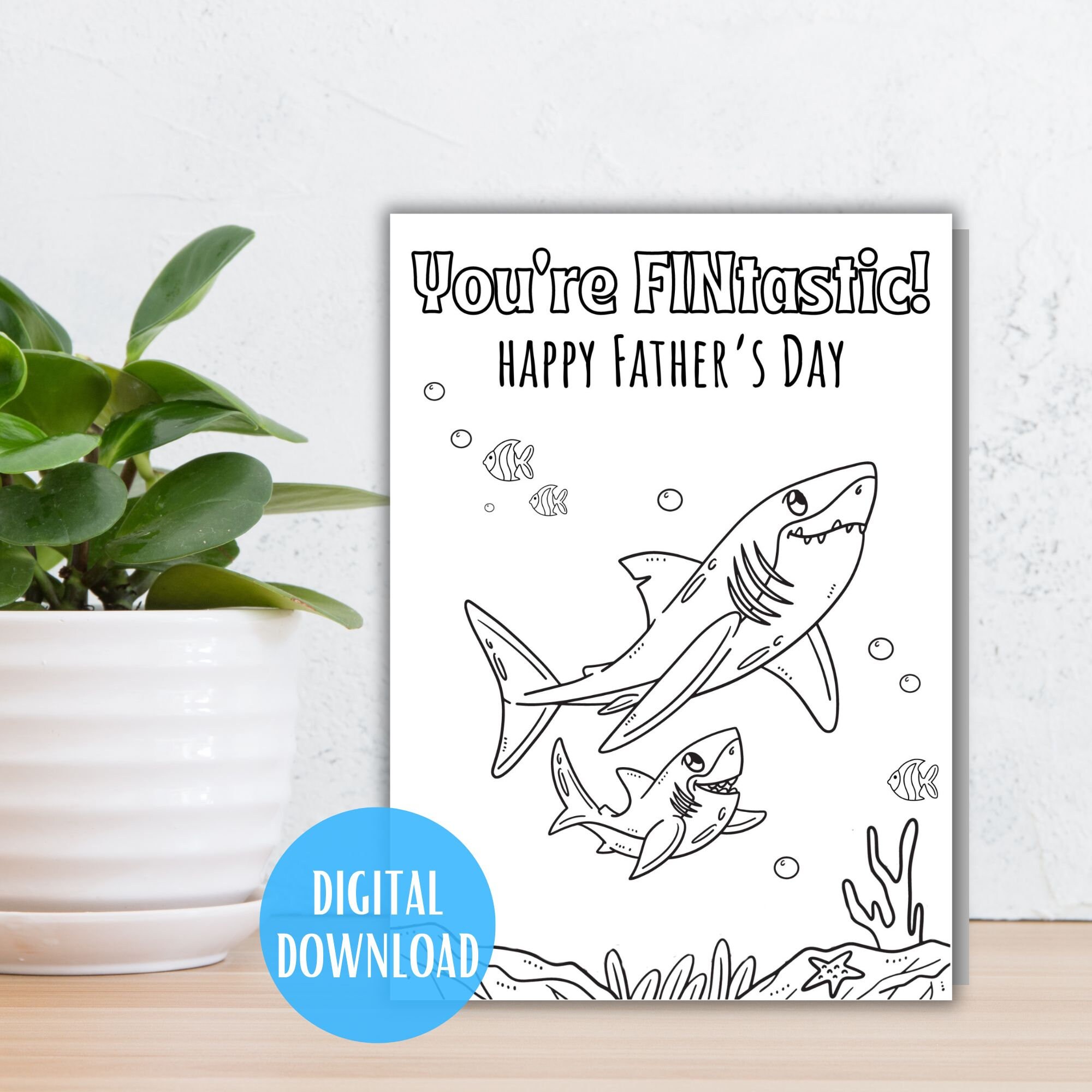 Coloring Father's Day Card Printable Color Your Own Father's Day Card ...