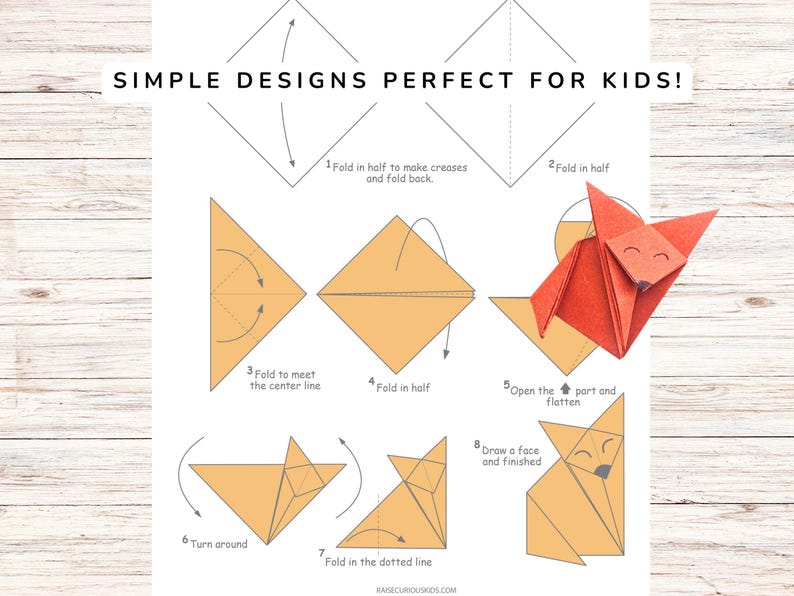 Easy Origami for Kids- Beginner Origami Printable Instructions- Simple ...