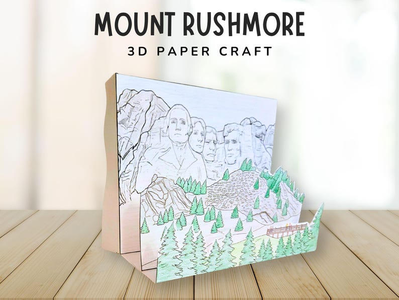 Mount Rushmore 3D Craft, USA Craft for Kids, Around the World Learning ...