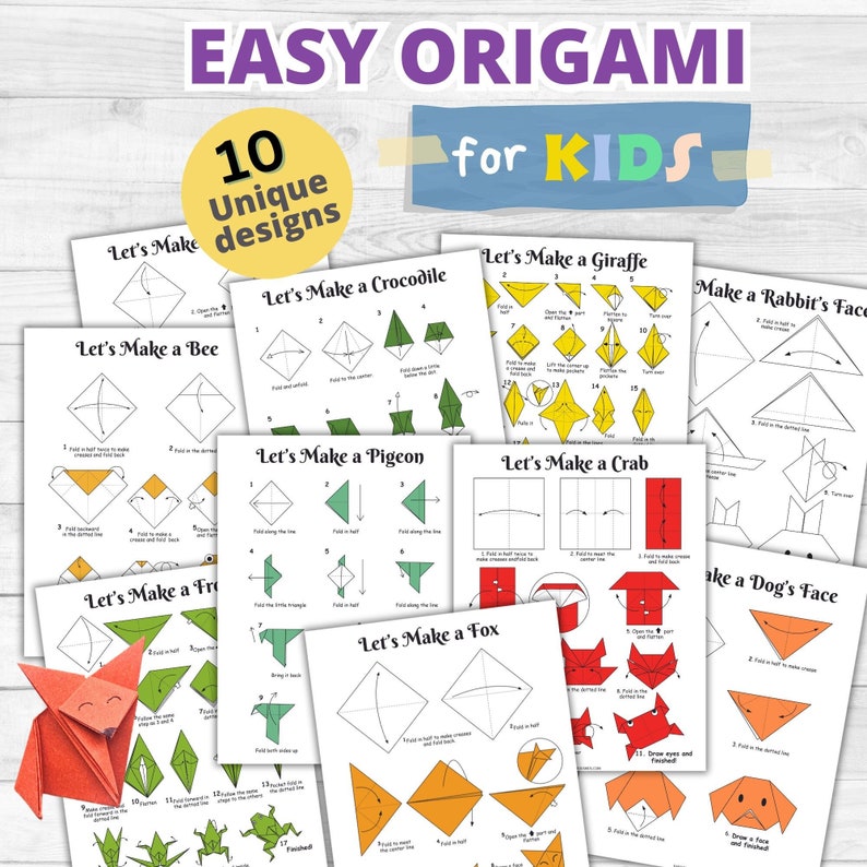 Easy Origami for Kids- Origami Printable Instructions- Animal Origami ...