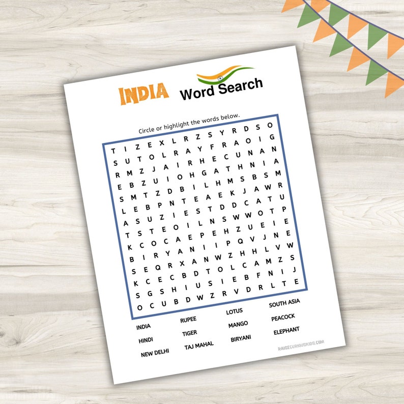 India Activity Printables for Kids India I Spy Game, India Matching ...