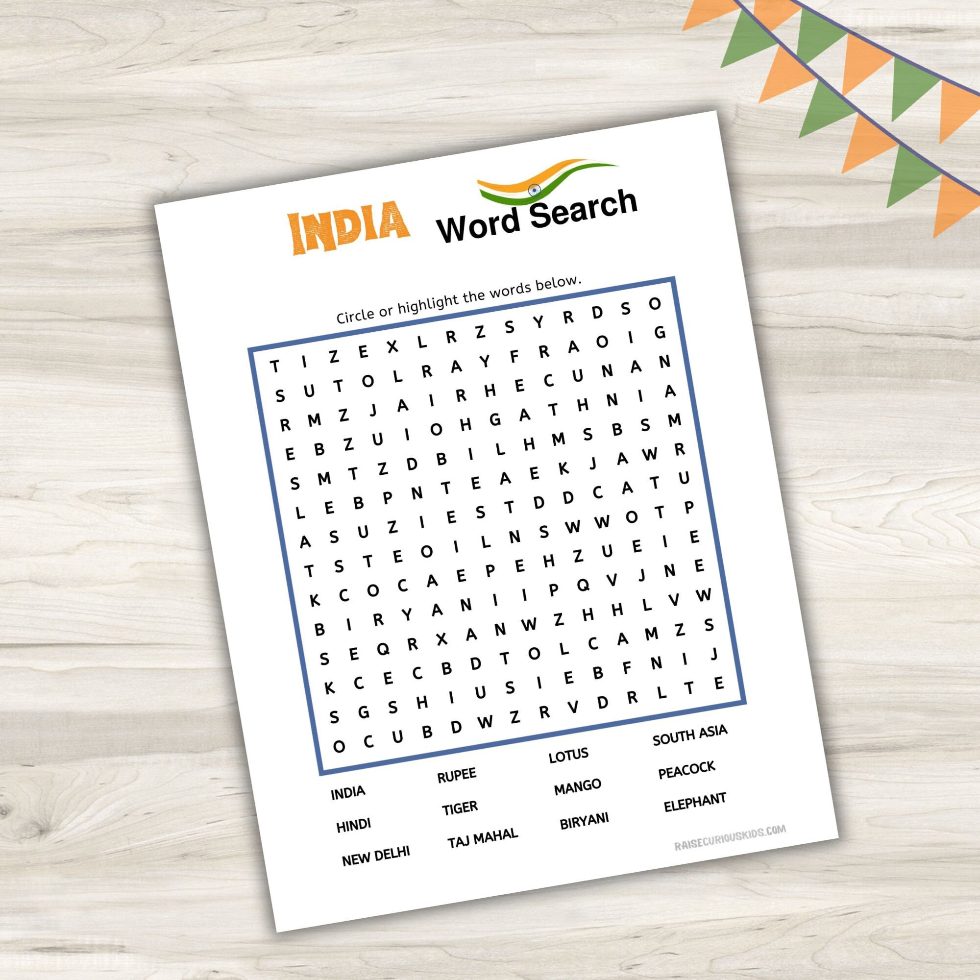 India Activity Printables for Kids India I Spy Game, India Matching ...