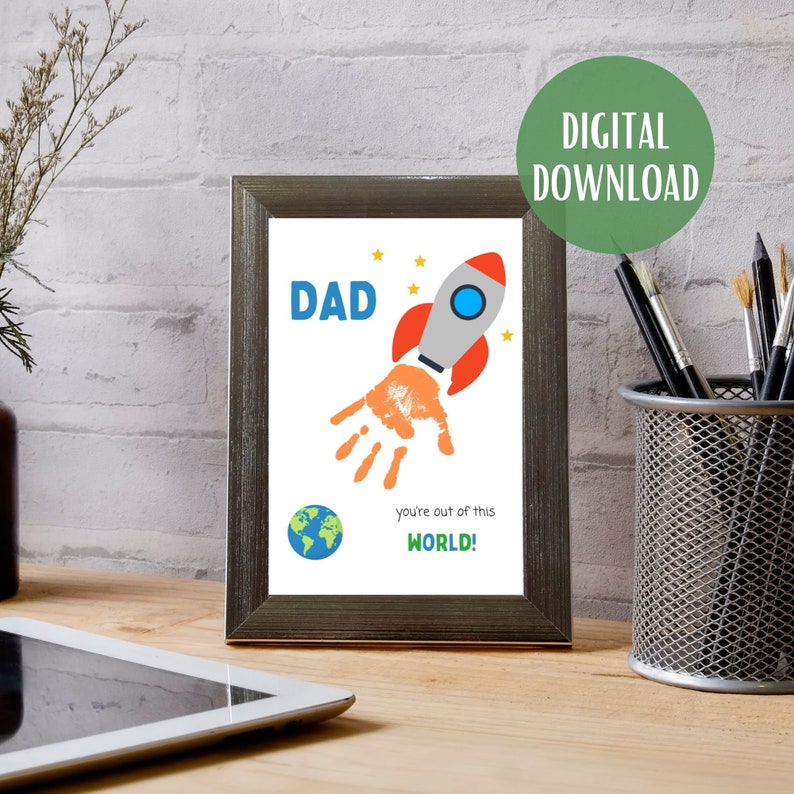 Father's Day Handprint Art- Dad You're Out of This World Space ...