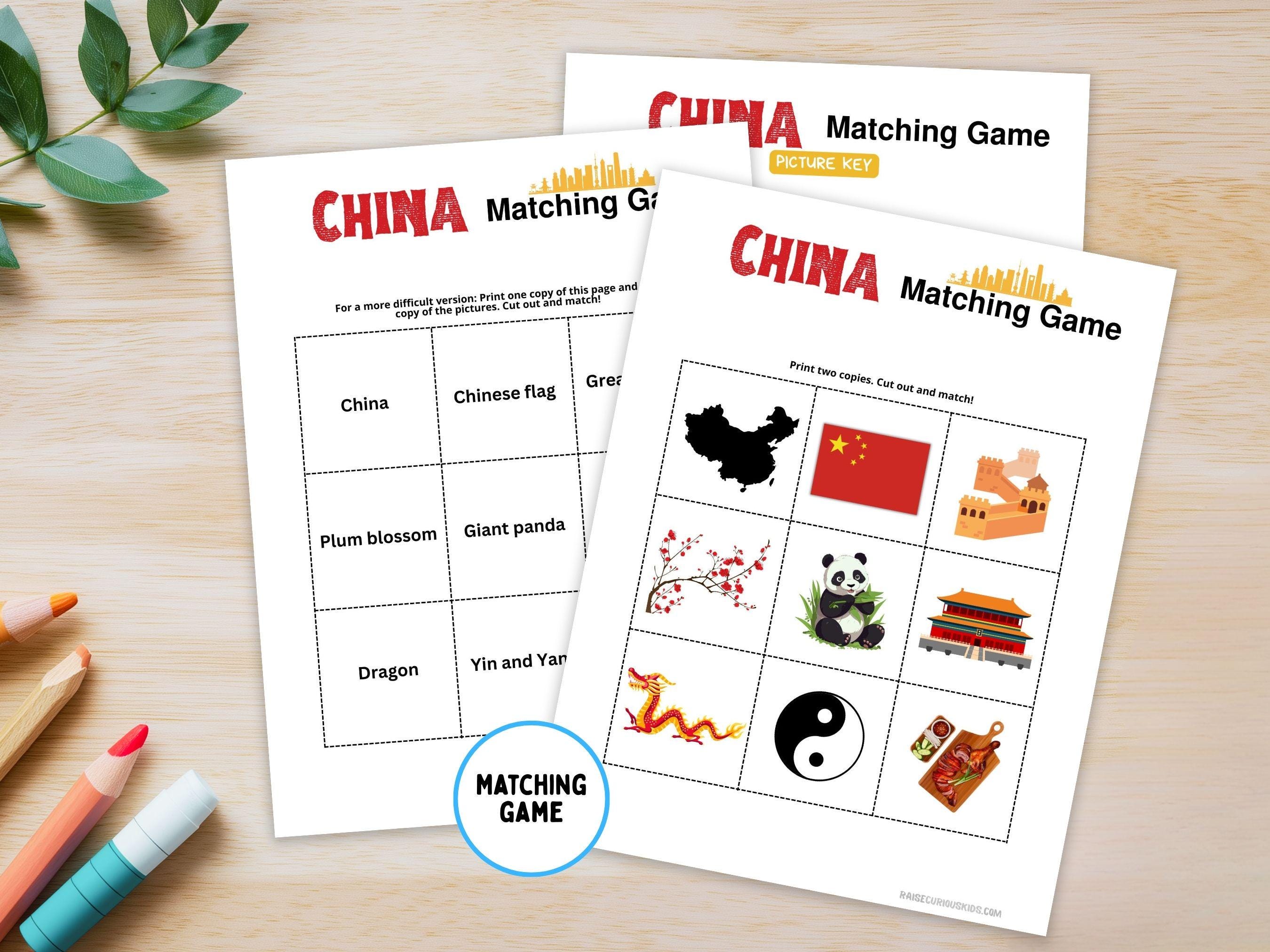 China Activities for Kids- China I Spy Game, China Flag Craft, China ...