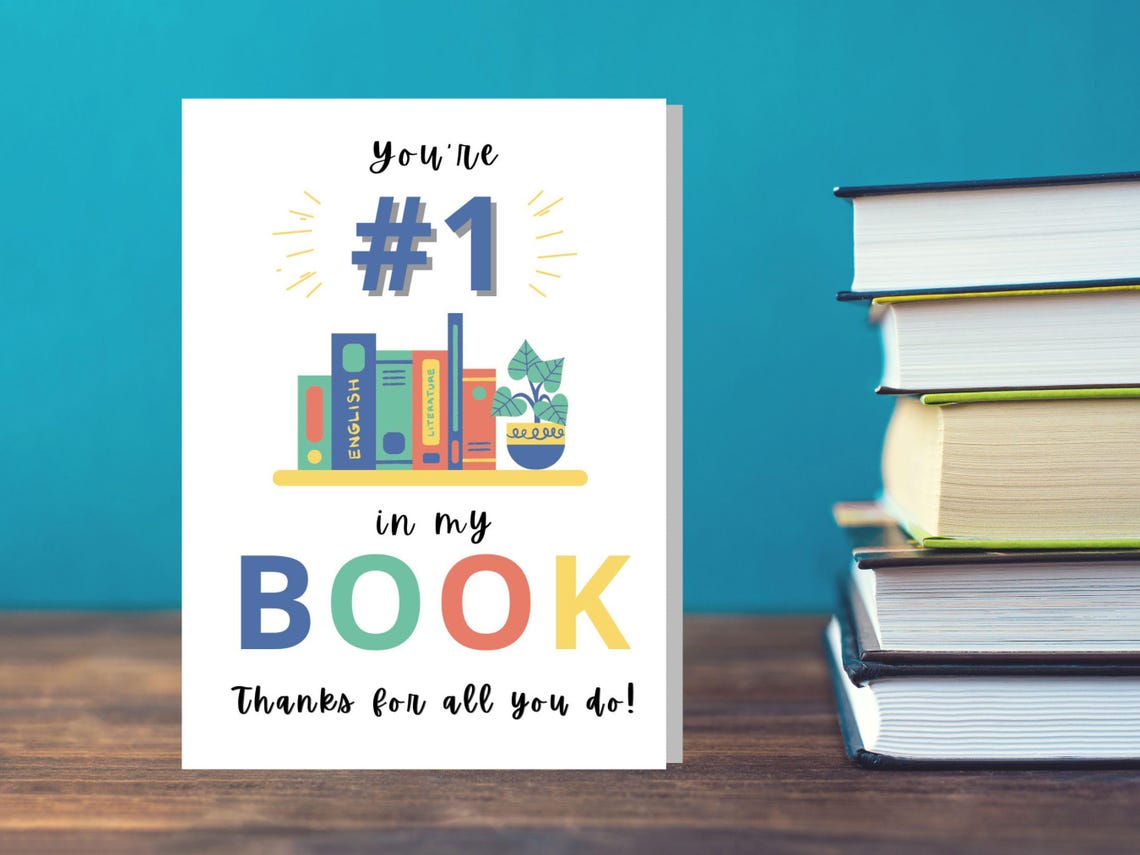 Librarian Appreciation Card, 5"x7" School Librarian Printable Thank You ...