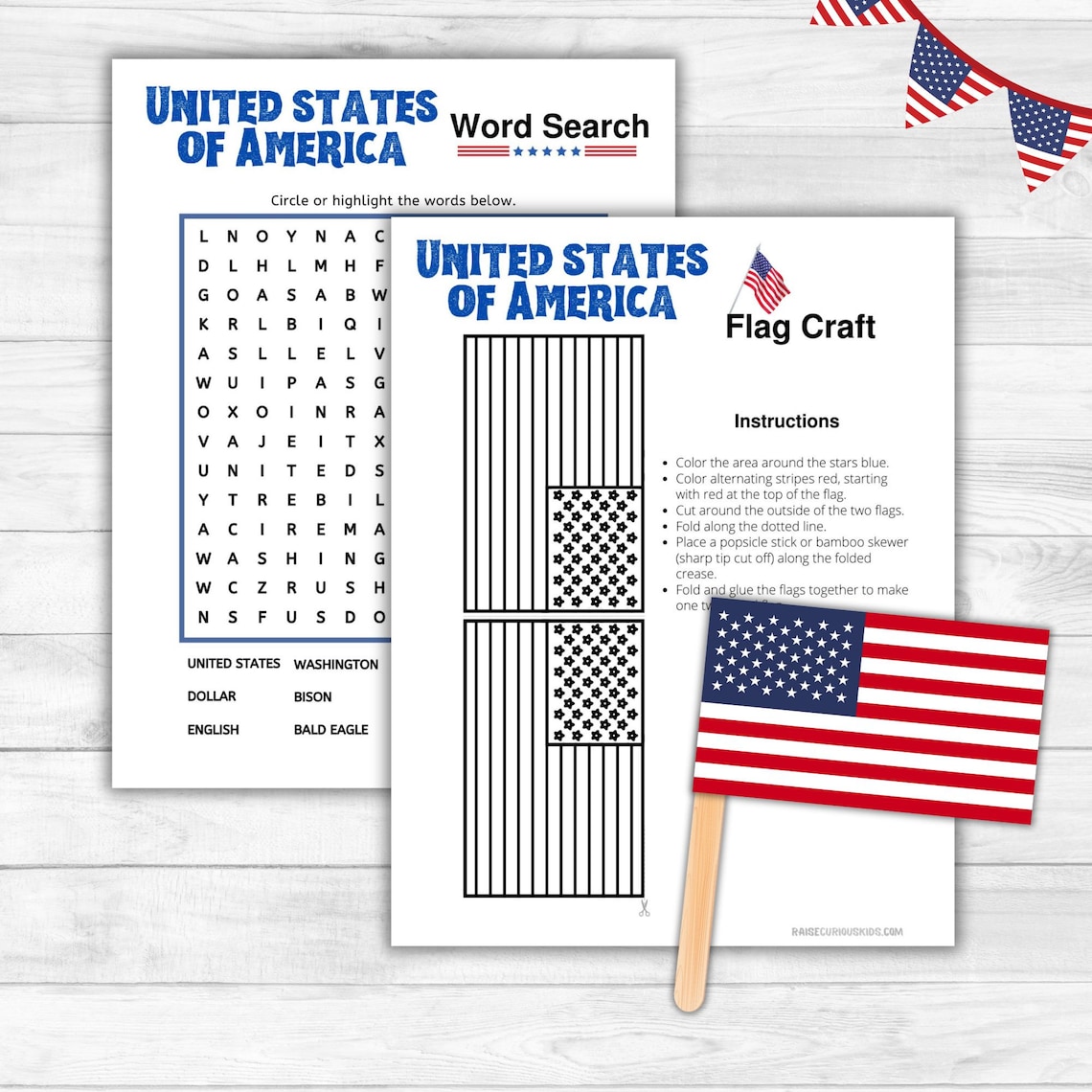 USA Activities for Kids- United States of America Printables- American ...