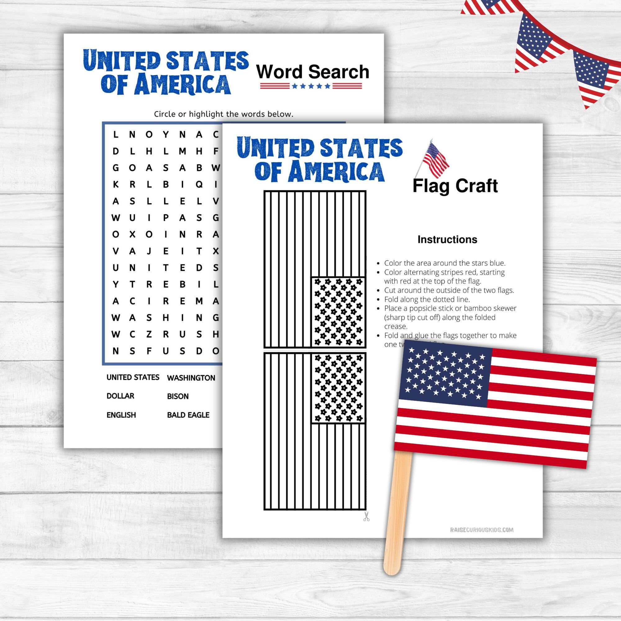 USA Activities for Kids- United States of America Printables- American ...