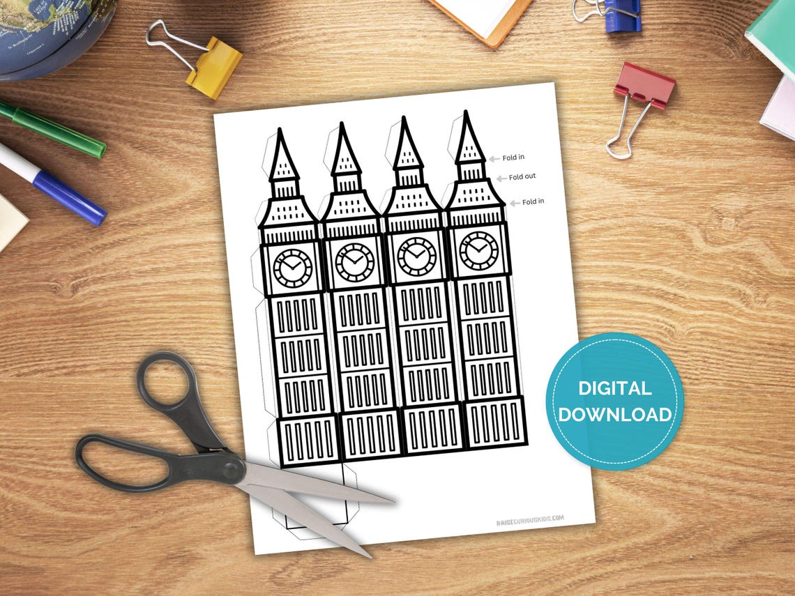 Big Ben 3D Craft- England London UK Crafts for Kids- Around the World ...