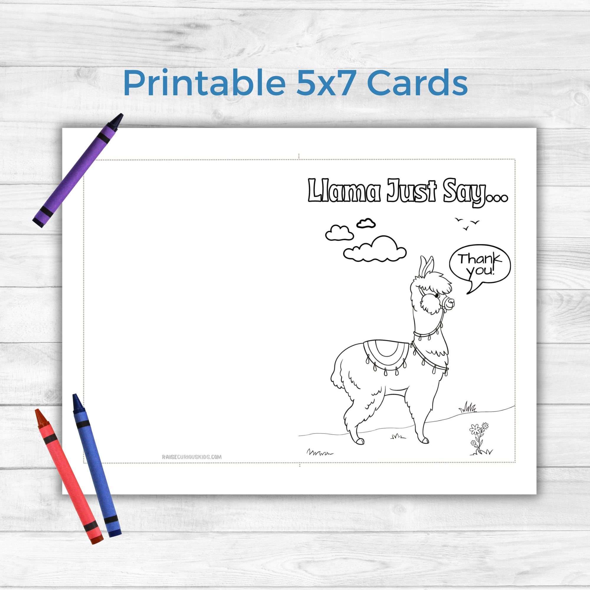 Thank You Coloring Cards- Printable Bundle of 6 Cards- Color Your Own ...