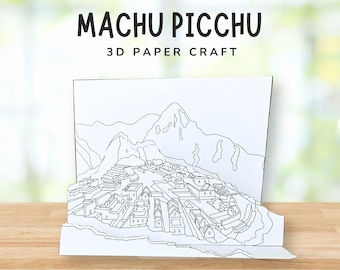 Machu Picchu 3D Craft, Peru Craft for Kids, Around the World Learning ...