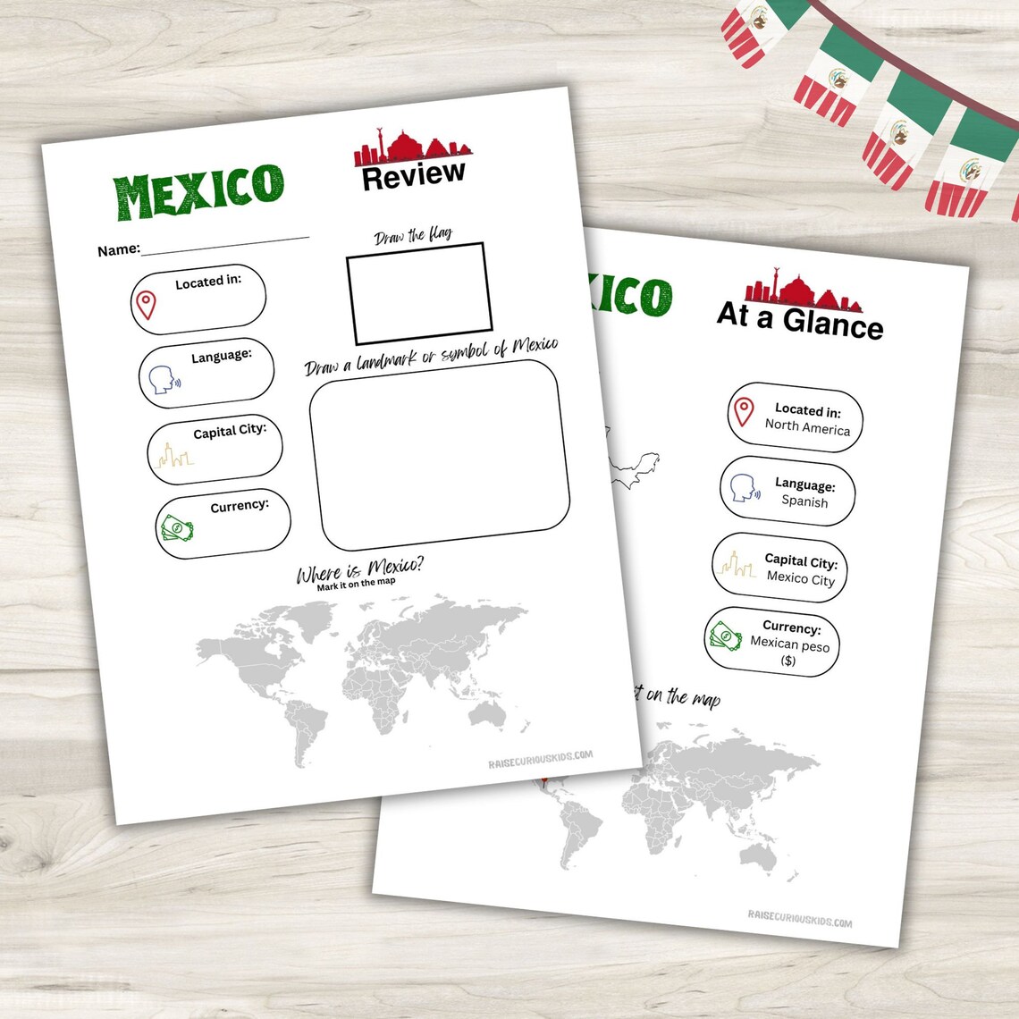 Mexico Activity Printables for Kids Mexico I Spy Game, Mexico Matching ...