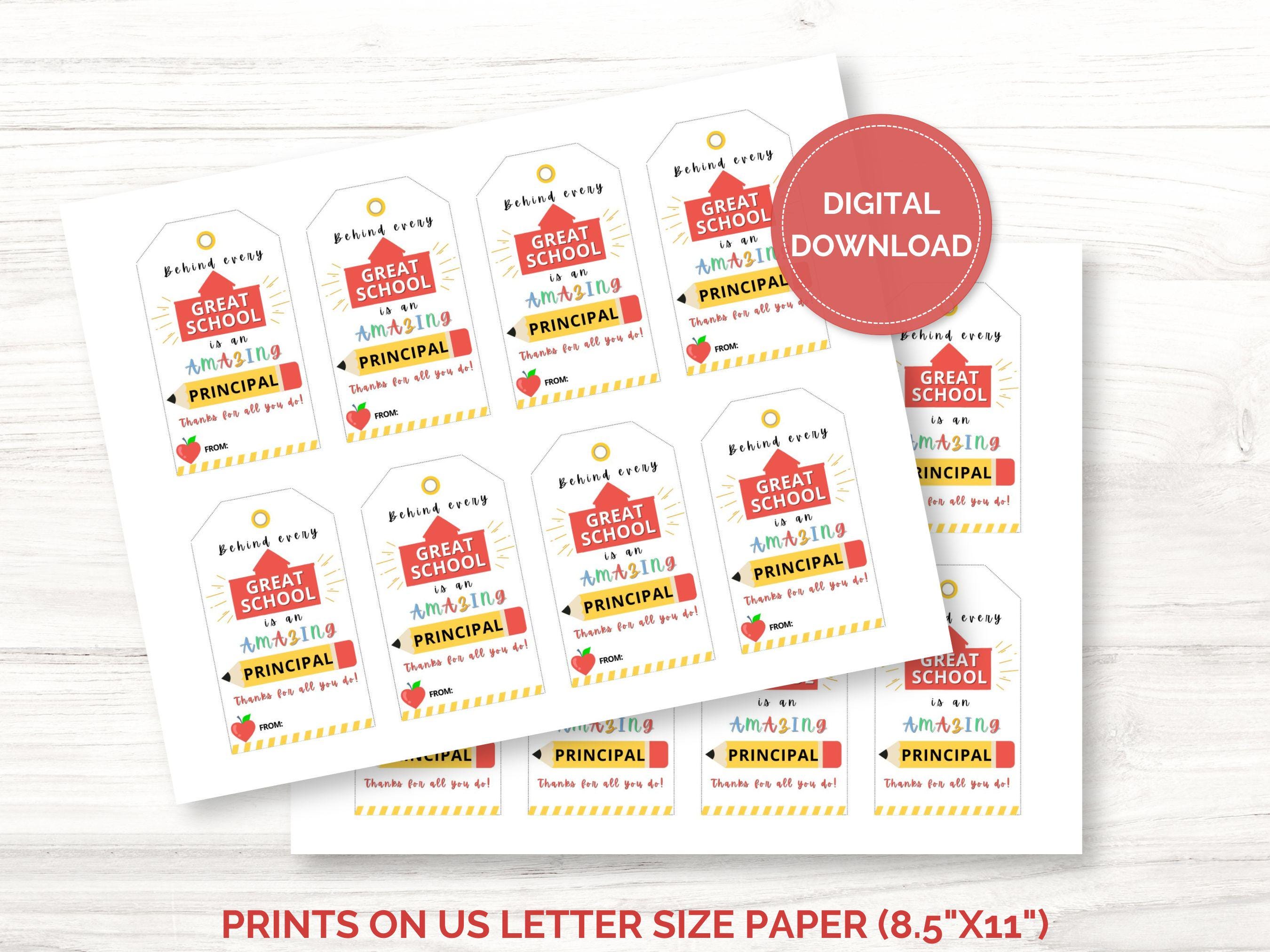 Principal Appreciation Tag, Editable Principal Thank You Tag, End of ...