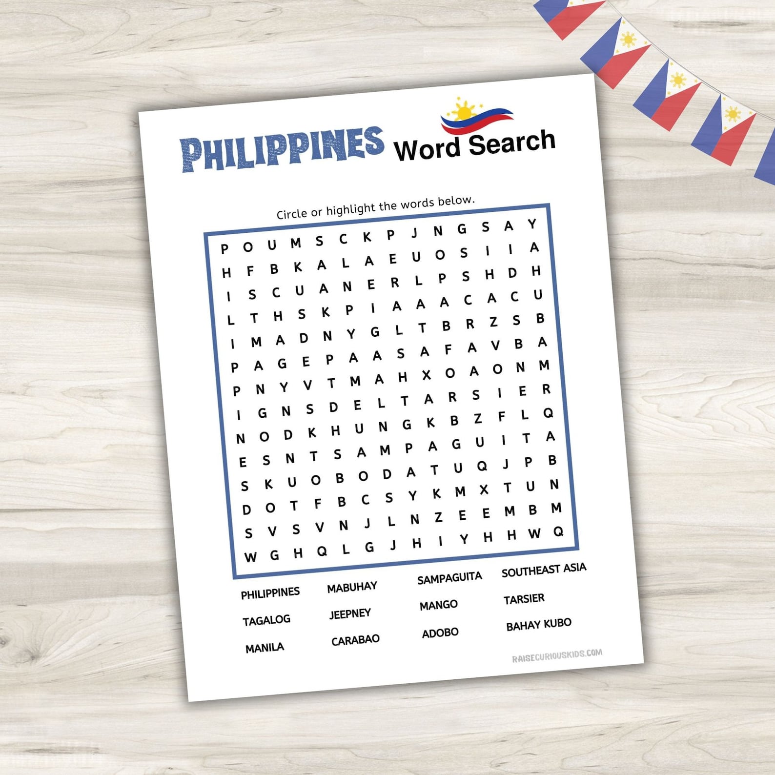 Philippines Activity Printables for Kids Philippines I Spy Game ...