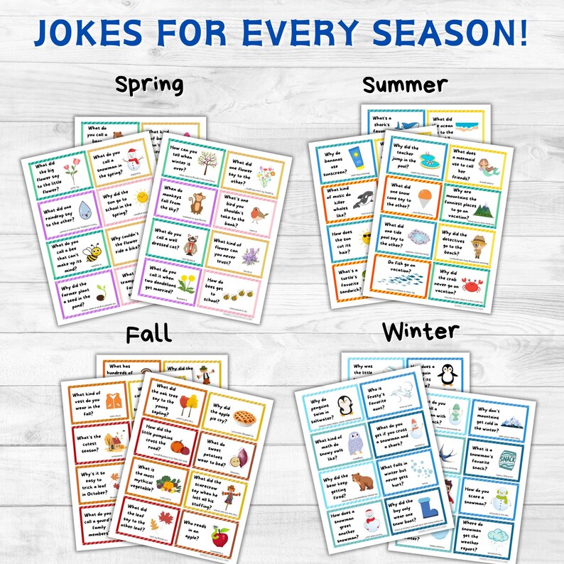 Lunchbox Jokes for Kids- Printable Kids Lunch Box Notes- Joke Cards for ...