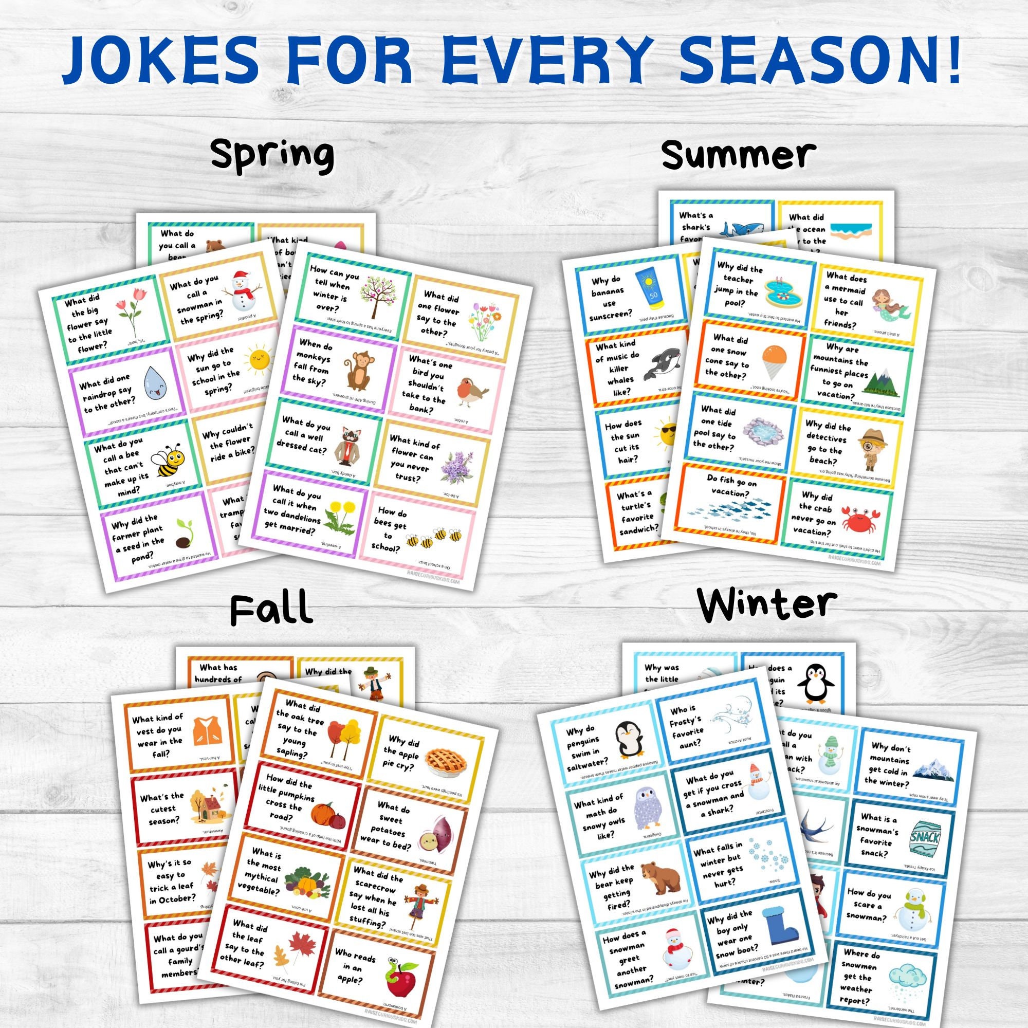 Lunchbox Jokes for Kids- Printable Kids Lunch Box Notes- Joke Cards for ...