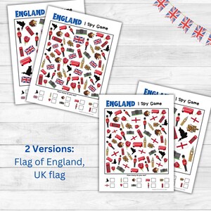 England Activity Printables for Kids- England I Spy Game, England ...
