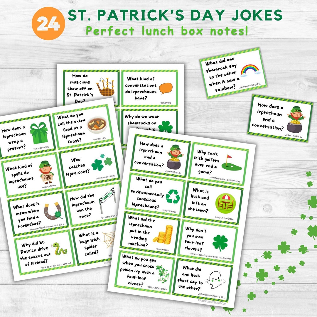 St. Patrick's Day Jokes for Kids- St. Patrick's Day Lunchbox Notes ...