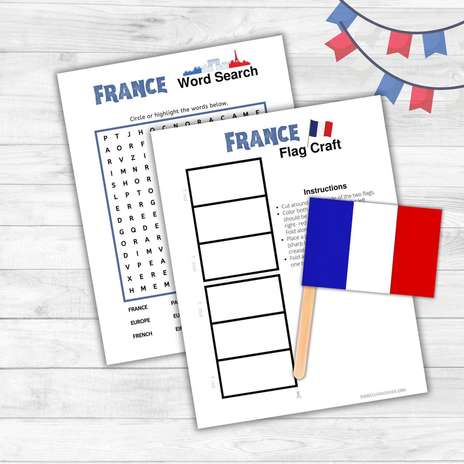 France Activity Printables for Kids- France I Spy Game, France Matching ...