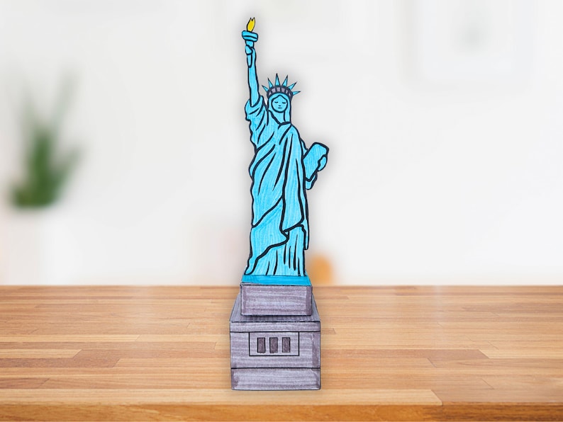 Statue of Liberty 3D Craft for Kids- Printable Template- USA Kids ...