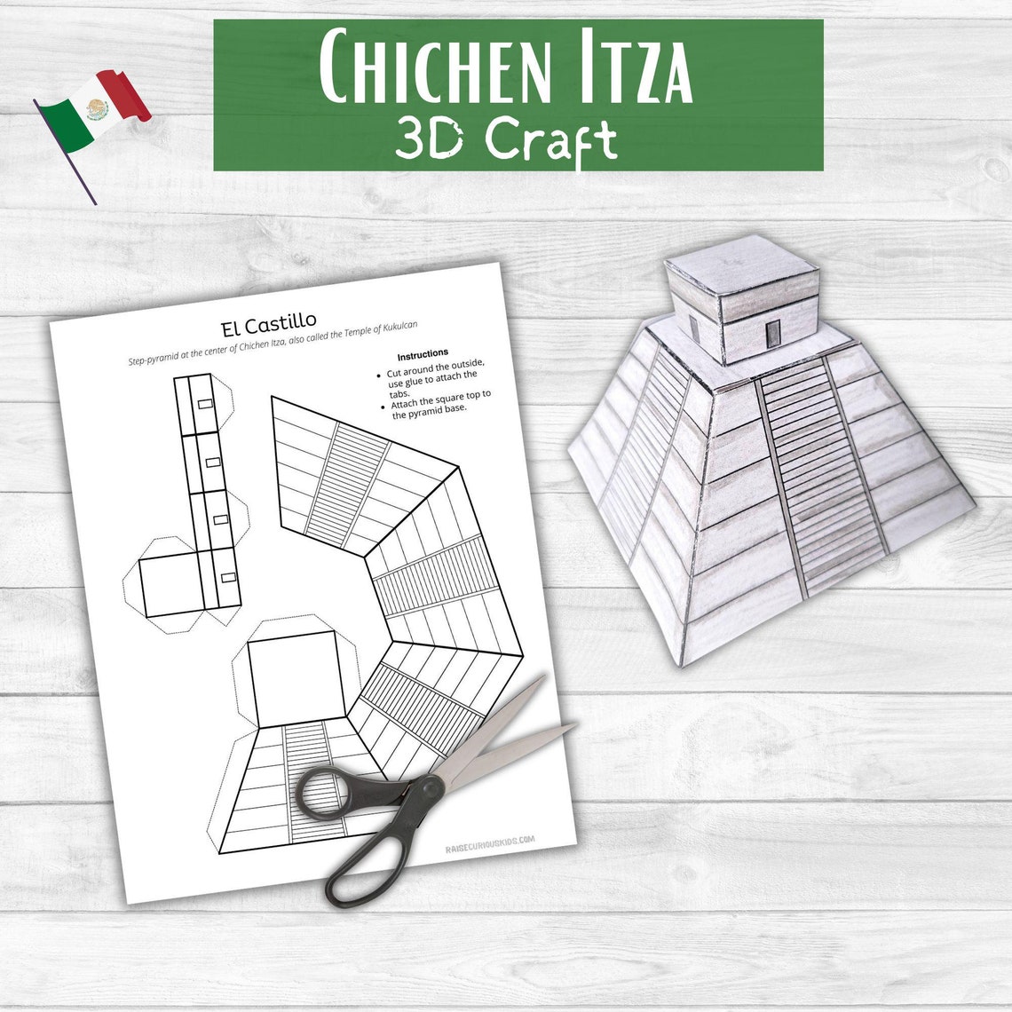 Chichen Itza 3D Craft Printable- Mexico for Kids- Around the World ...