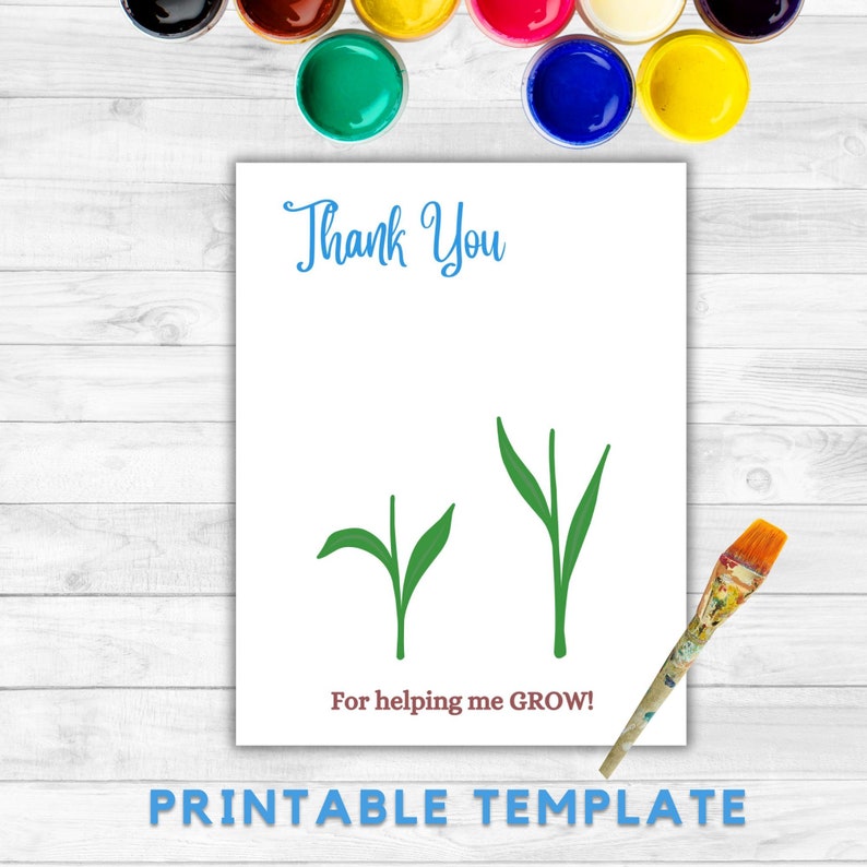 Thank You for Helping Me Grow Handprint Art- Teacher Appreciation Gift ...