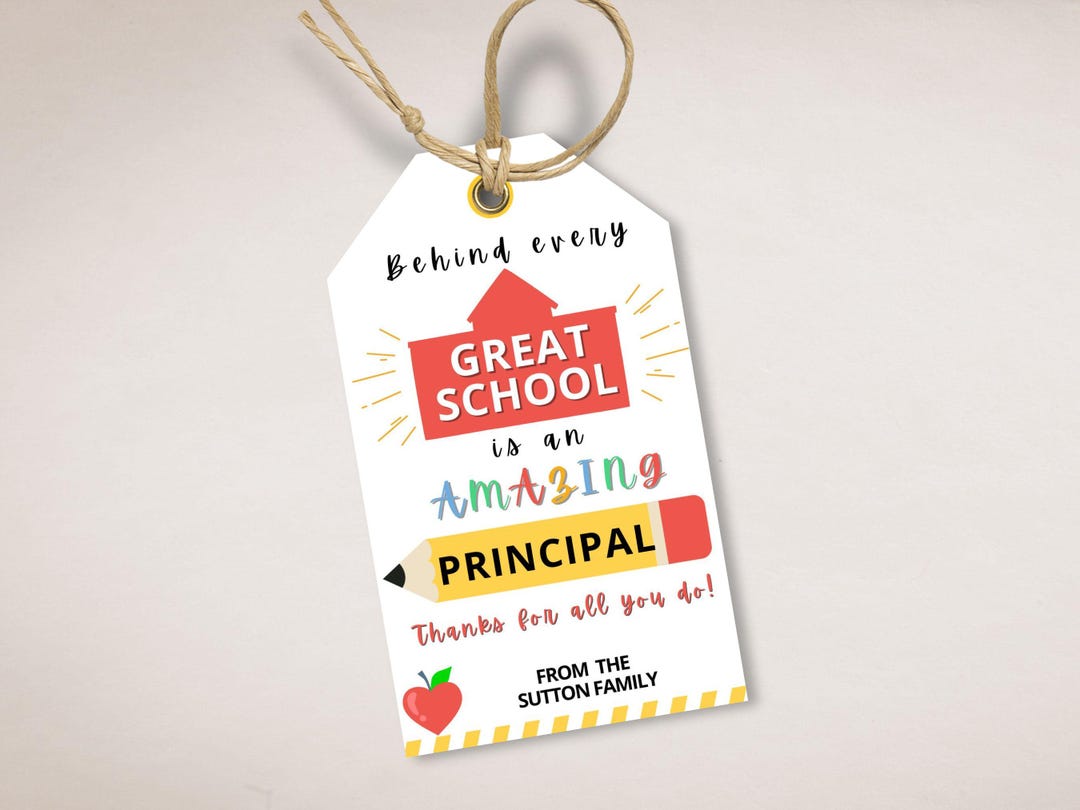 Principal Appreciation Tag, Editable Principal Thank You Tag, End of ...
