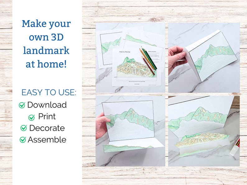 Machu Picchu 3D Craft, Peru Craft for Kids, Around the World Learning ...