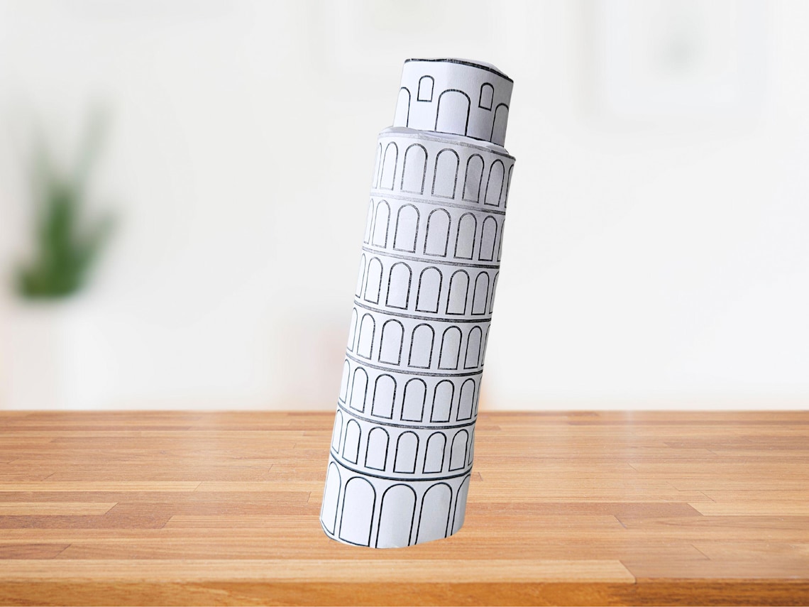 Leaning Tower of Pisa 3D Craft Template- Italy Crafts for Kids- Around ...