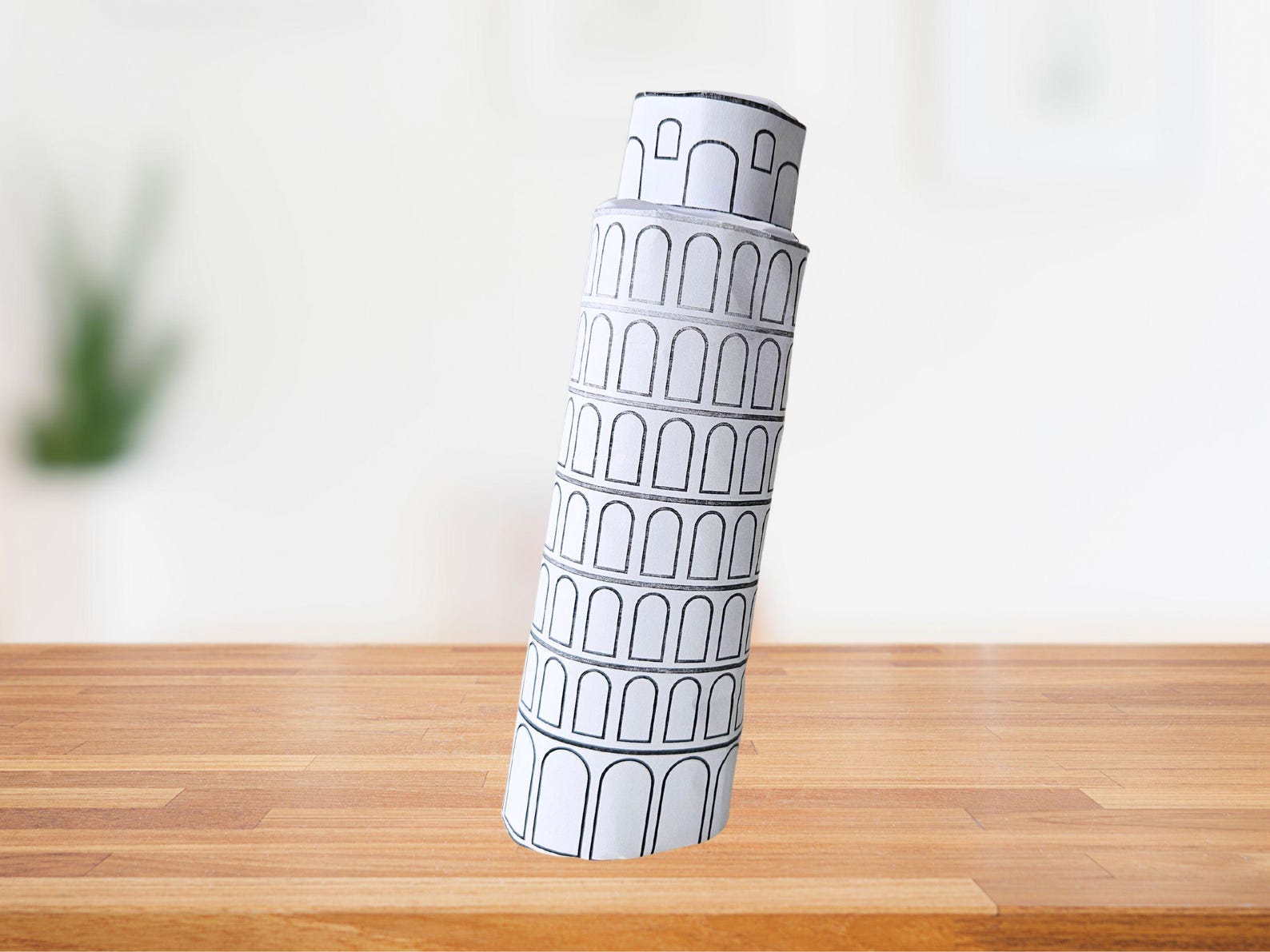 Leaning Tower of Pisa 3D Craft Template- Italy Crafts for Kids- Around ...