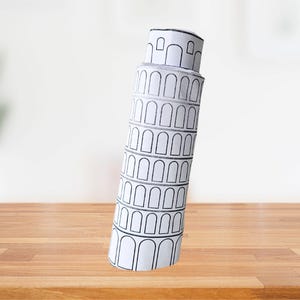 Leaning Tower of Pisa 3D Craft Template- Italy Crafts for Kids- Around ...