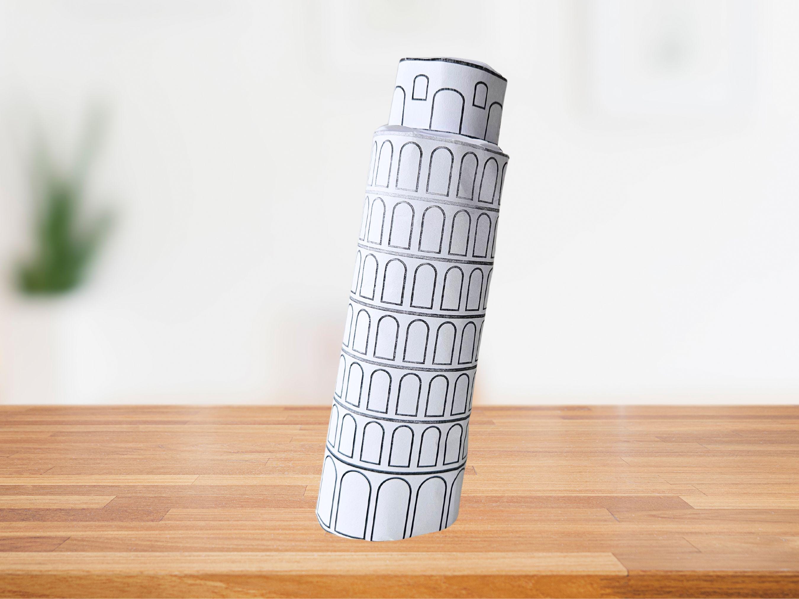 Leaning Tower of Pisa 3D Craft Template- Italy Crafts for Kids- Around ...