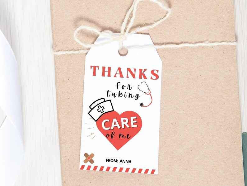 Nurse Appreciation Tag, Editable School Nurse Thank You Tag, End of ...