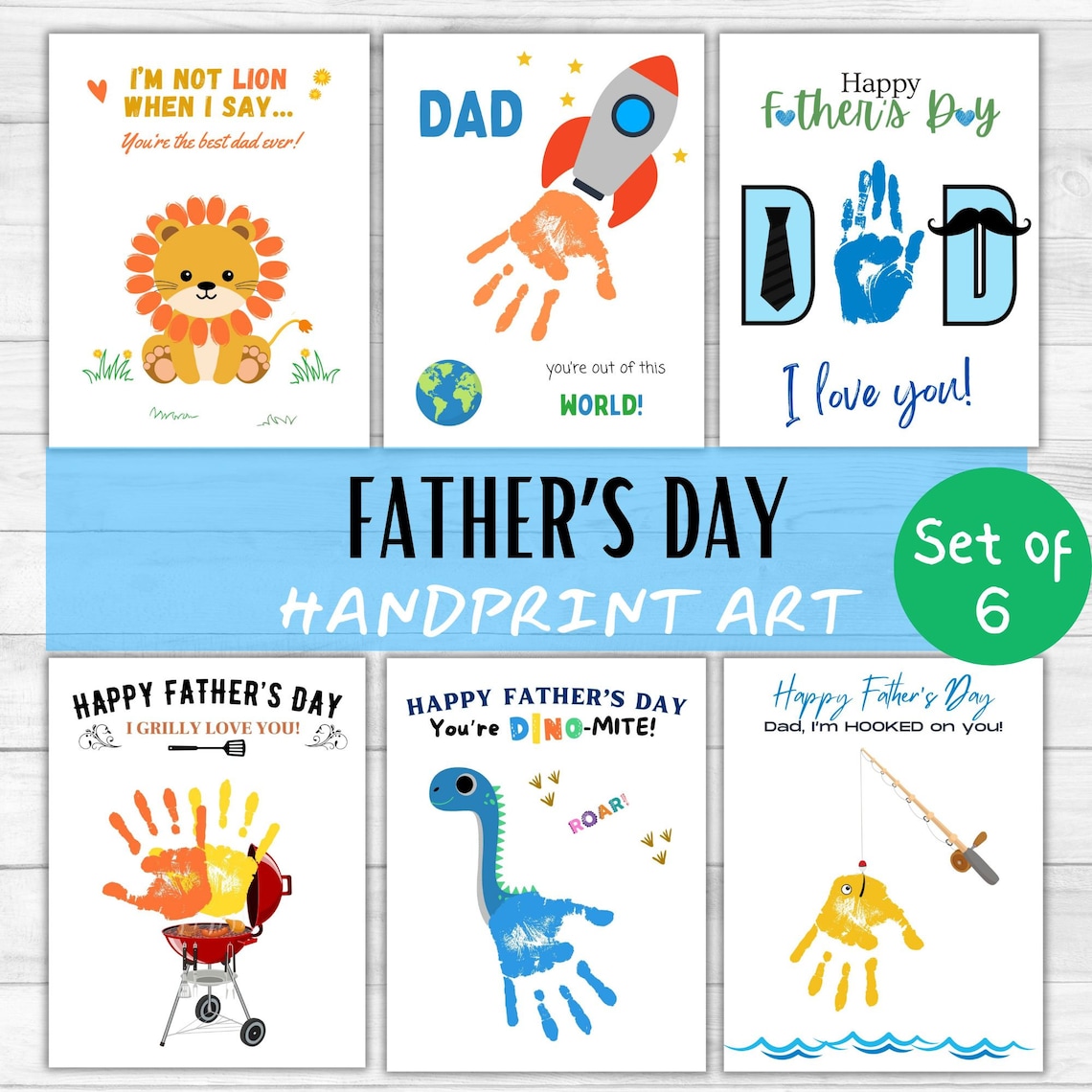 Father's Day Handprint Art Printable Templates Father's Day Gift From ...