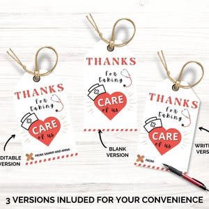 Nurse Appreciation Tag, Editable School Nurse Thank You Tag, End of ...
