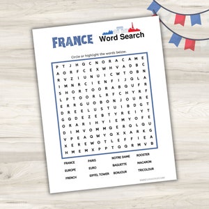 France Activity Printables for Kids France I Spy Game, France Matching ...