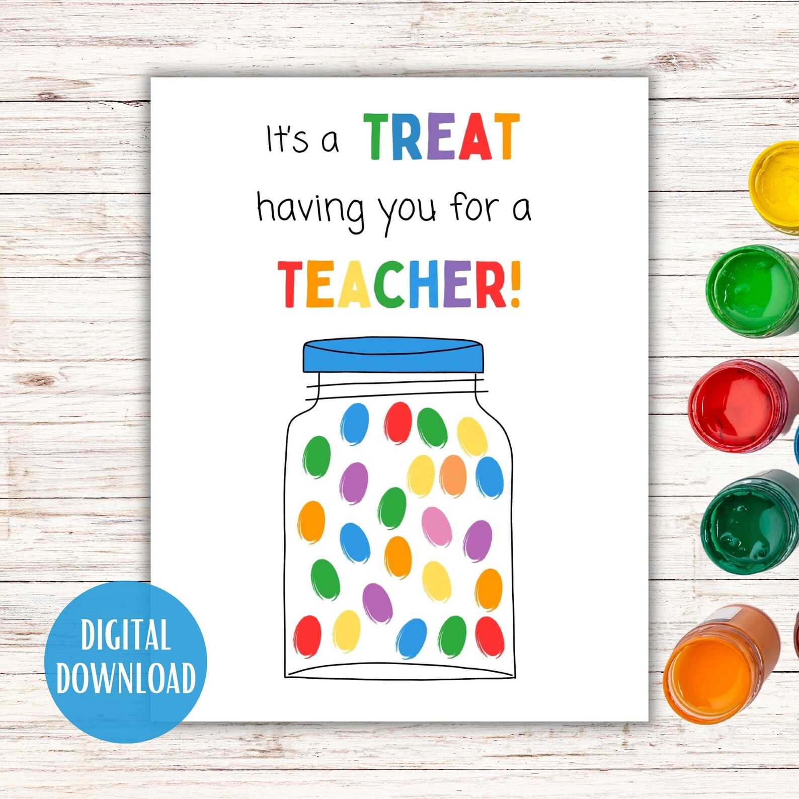 Fingerprint Teacher Appreciation Card From Students End of Year Teacher ...