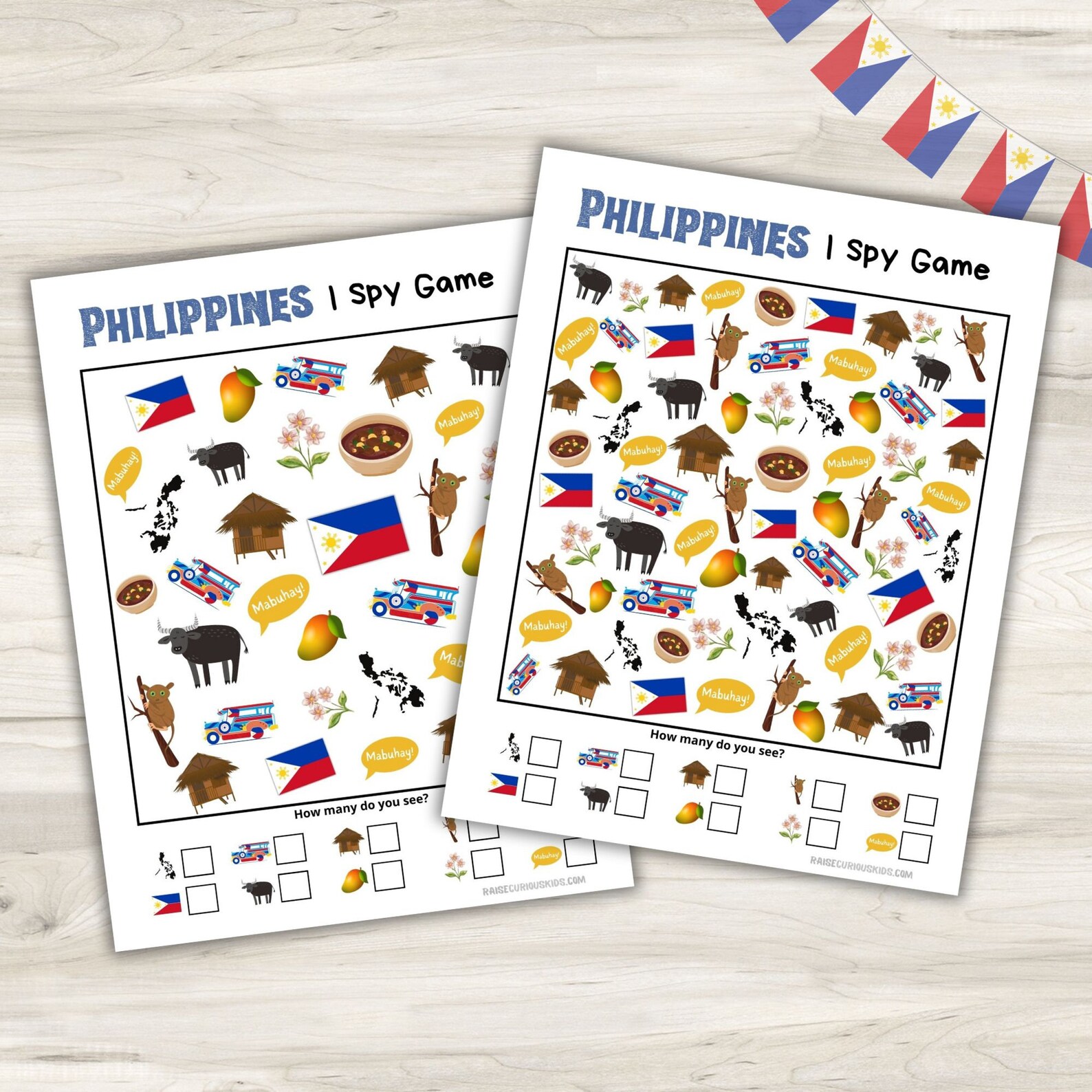 Philippines Activity Printables for Kids Philippines I Spy Game ...