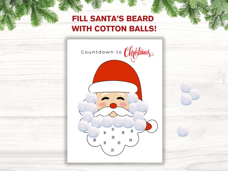 Santa Christmas Countdown for Kids, Christmas Advent Calendar for Kids ...