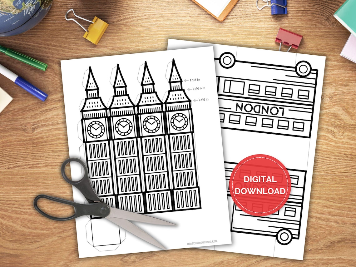 European Landmark 3D Crafts, Around the World Learning for Kids, Paper ...
