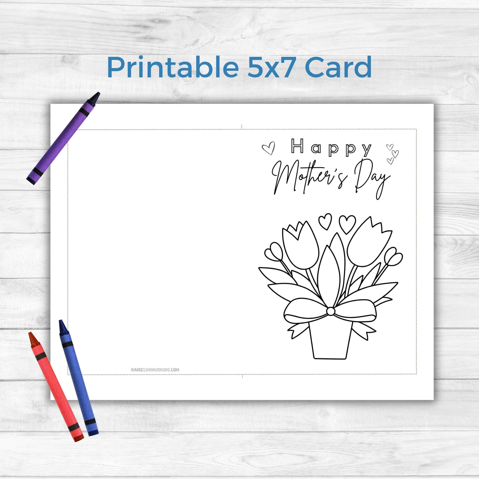 Coloring Mother's Day Card Printable Color Your Own Mother's Day Card ...