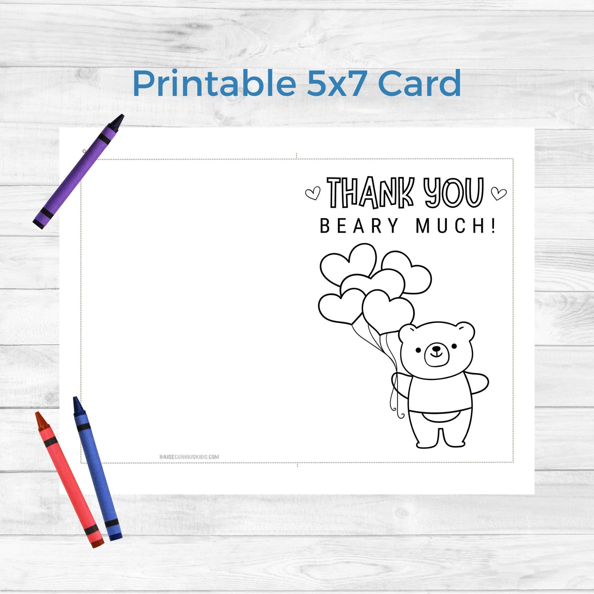 Coloring Thank You Card Printable- Color Your Own Thank You Card- Thank ...