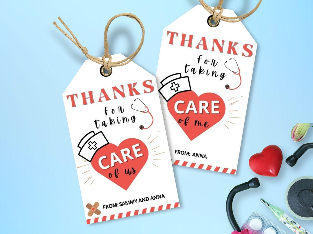 Nurse Appreciation Tag, Editable School Nurse Thank You Tag, End of ...