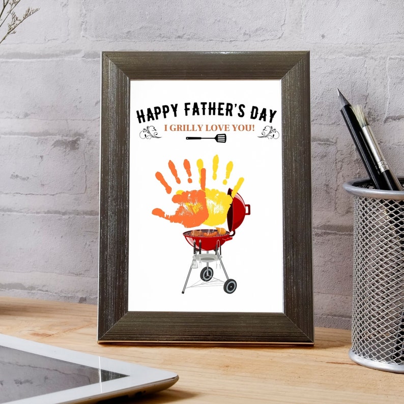 Father's Day Handprint Art Bundle, Printable Templates, Gift From Kids ...