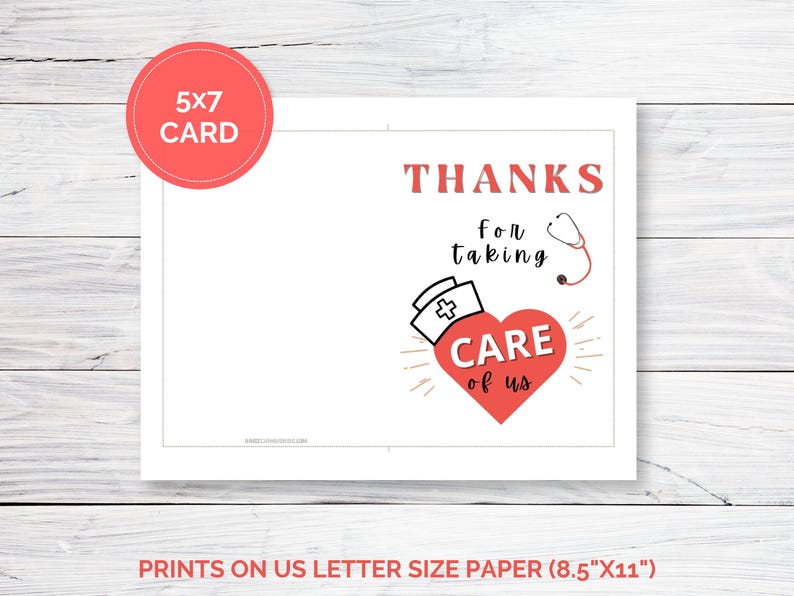 Nurse Thank You Card, School Nurse Appreciation Card, End of School ...