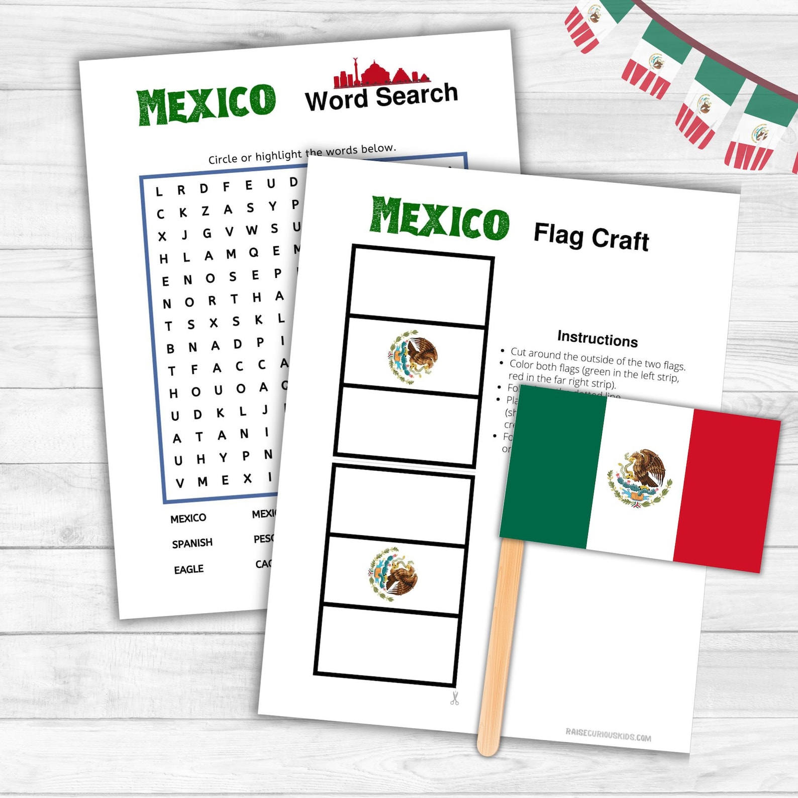 Mexico Activity Printables for Kids, Cultural Around the World Learning ...