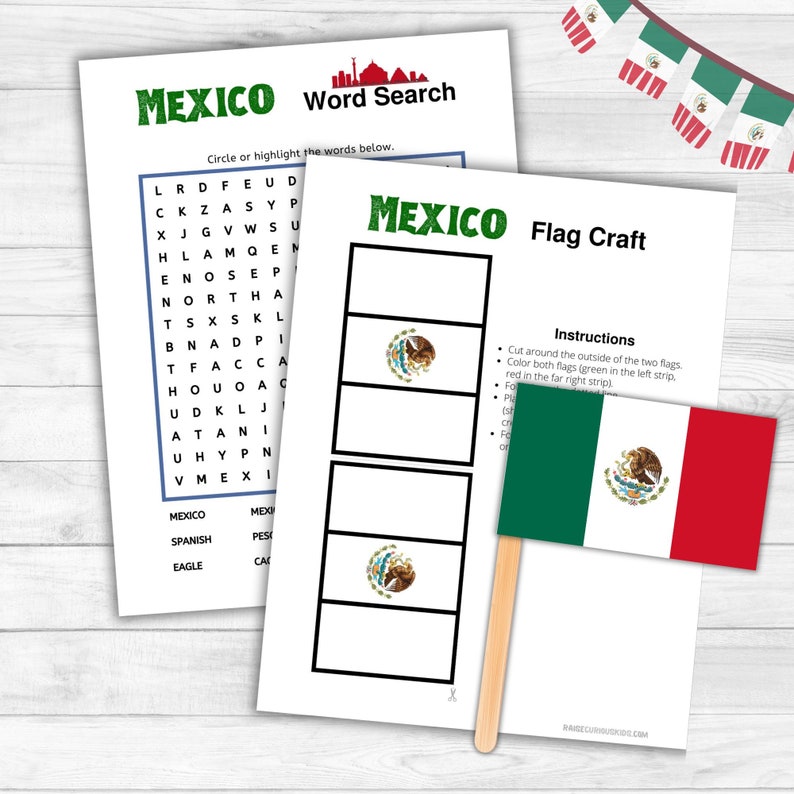 Mexico Activity Printables for Kids, Cultural Around the World Learning ...