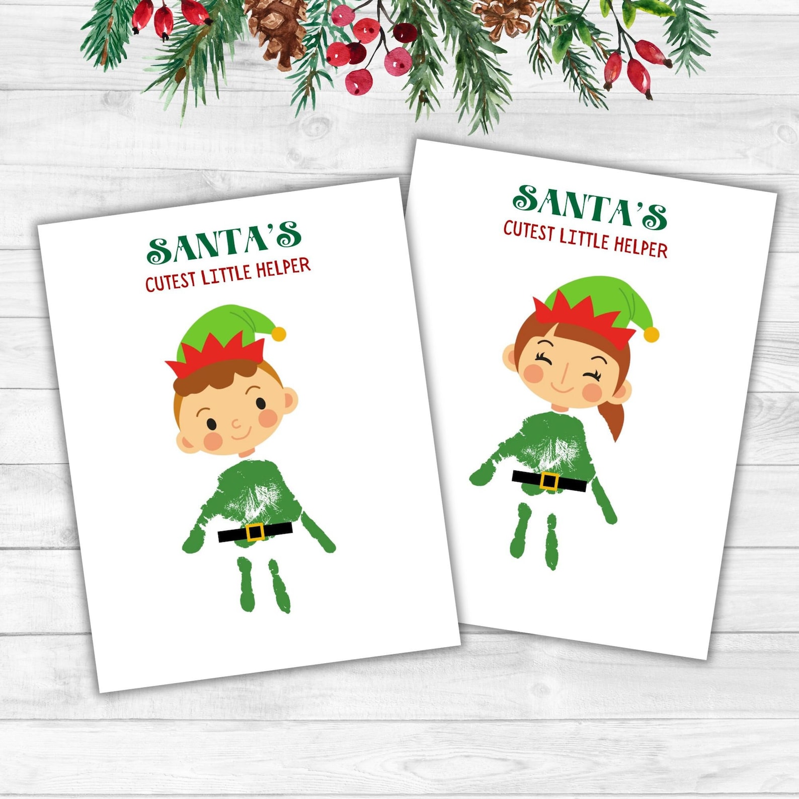 Elf Handprint Art, Christmas Handprint Craft, Baby Toddler Christmas ...