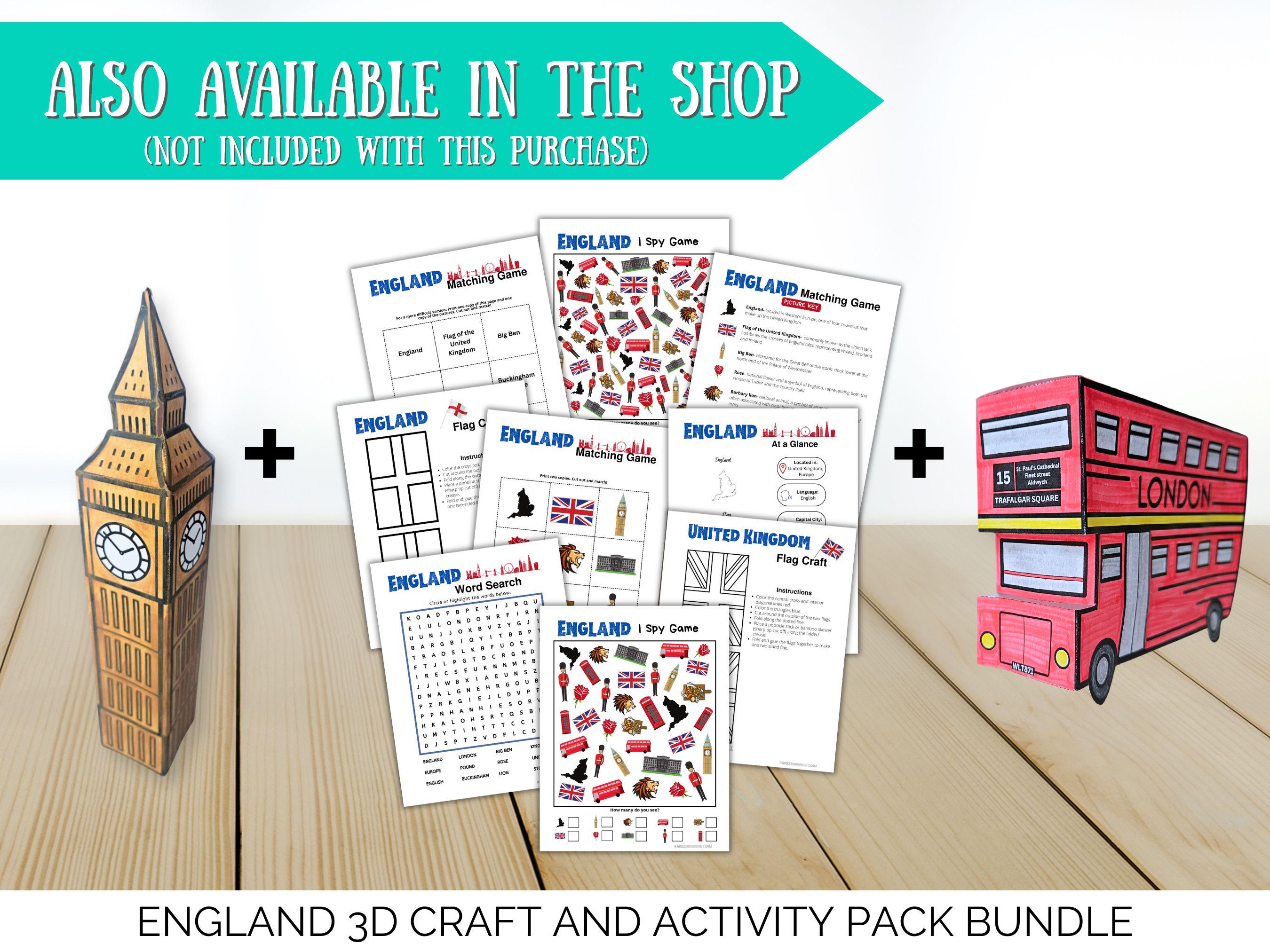 Big Ben 3D Craft- England London UK Crafts for Kids- Around the World ...